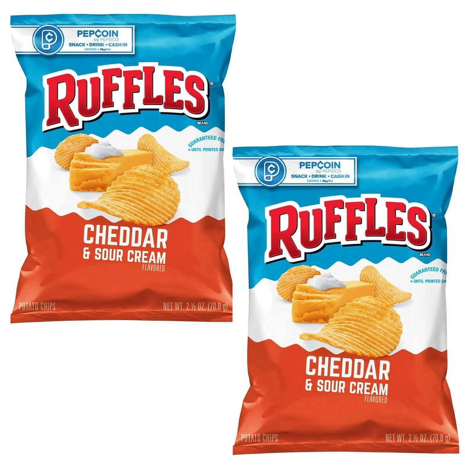 (2PACK) Ruffles Potato Chips Cheddar & Sour Cream Flavored Snack Chips ...