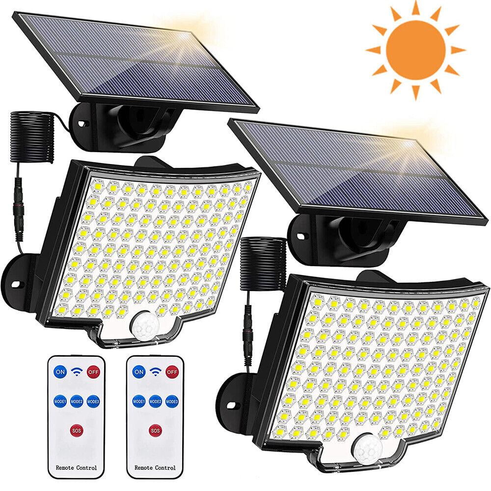 500 Lumen Garden Lights 4-Pack Solar PIR Motion Sensor Wall Lights ...
