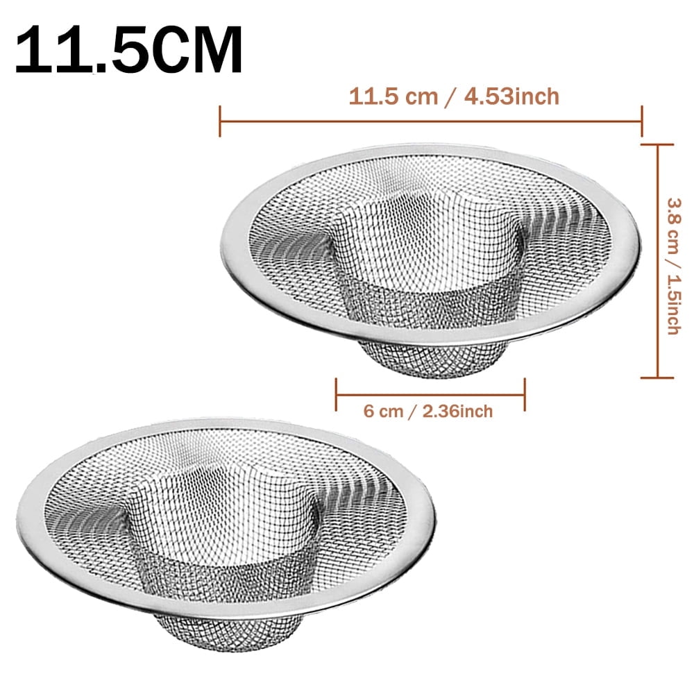 2PACK Stainless Steel Bathroom Sink Mesh Strainer Fits Most Bathroom ...