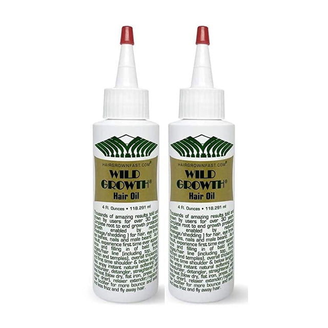Wild Growth Hair Oil, 4 fl oz, Pack of 2 - Promotes Long Hair, Prevents ...