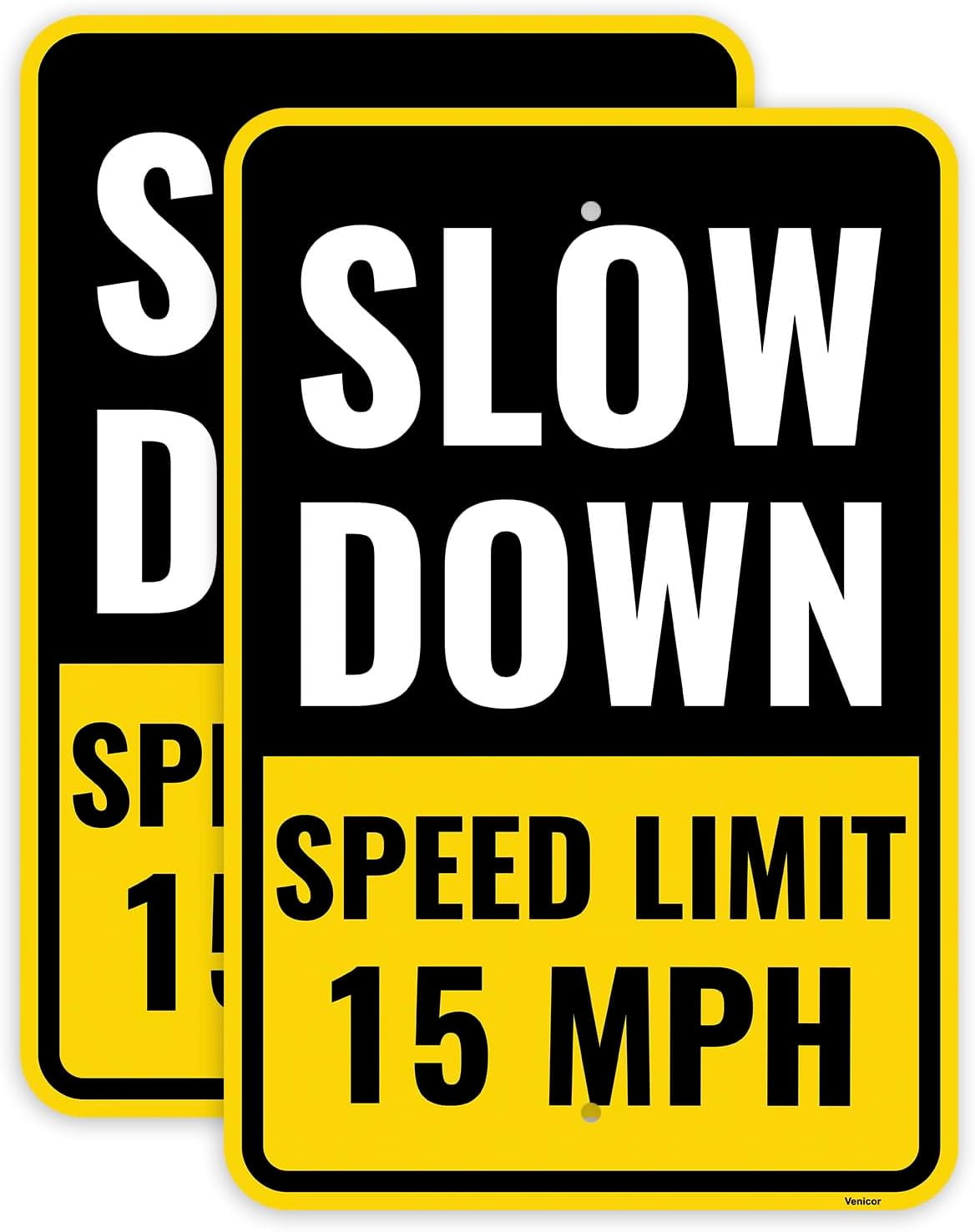 2PC 10 Mph Speed Limit Sign, 18 x 12 Inches - Aluminum - 10Mph Slow Down Safety Signs For ...