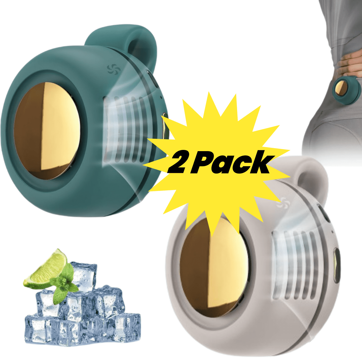 2PC 2025 New Small Whirlwind Clip Waist Neck Fan - Portable ...