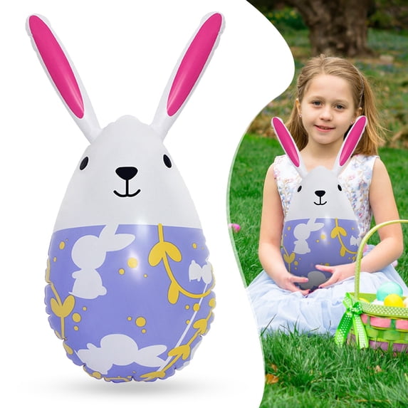 2PC 2026 Inflatable Easter Bunny Decorations Outdoor Garden Props PVC ...