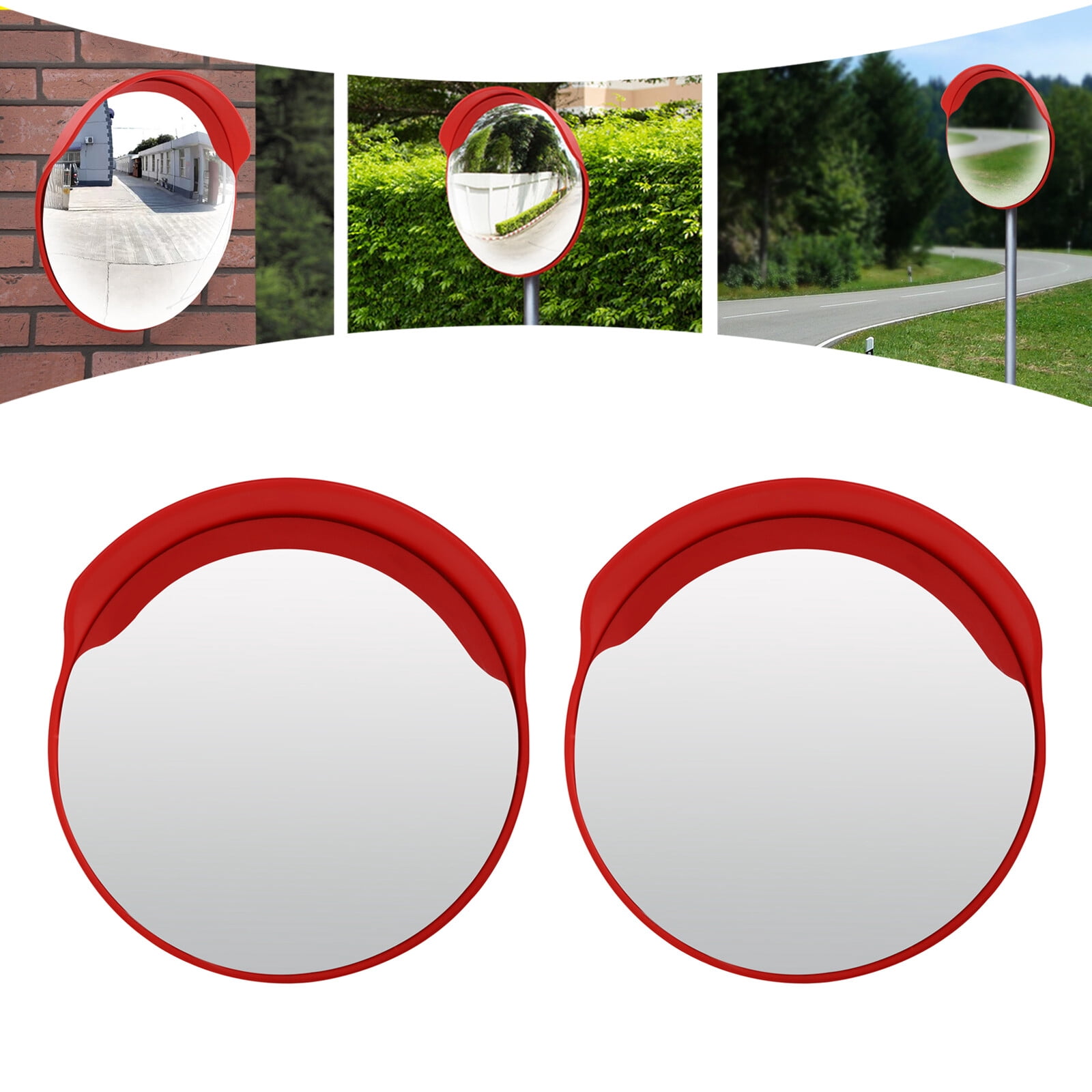 2PC 24in Convex Traffic Mirror Wide Angle Blind Spot Corner Road ...