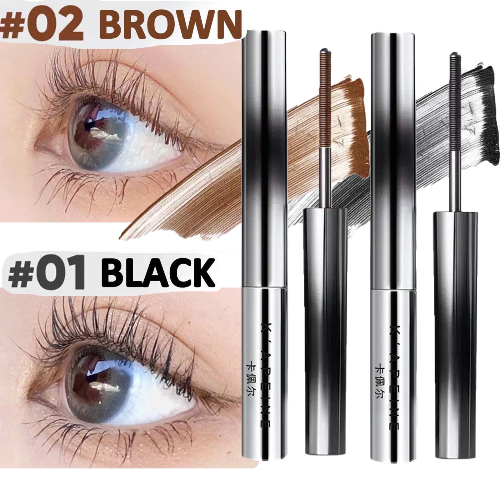 2PC 3D Curling Mascara Metal Waterproof, Small Steel Tube Mascara ...