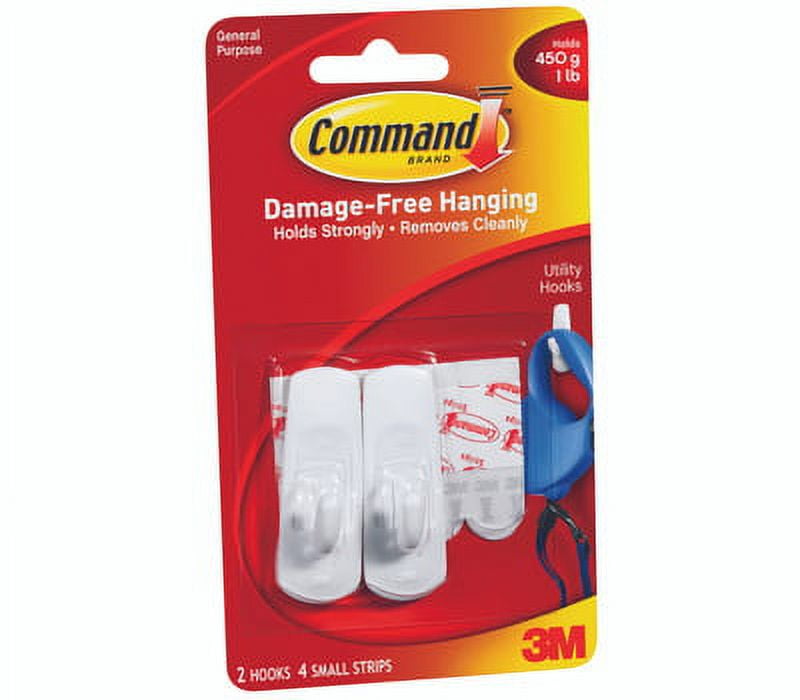 2PC 3M 17002ES Command Small Adhesive Utility Hooks, 2 Pack - Walmart.com
