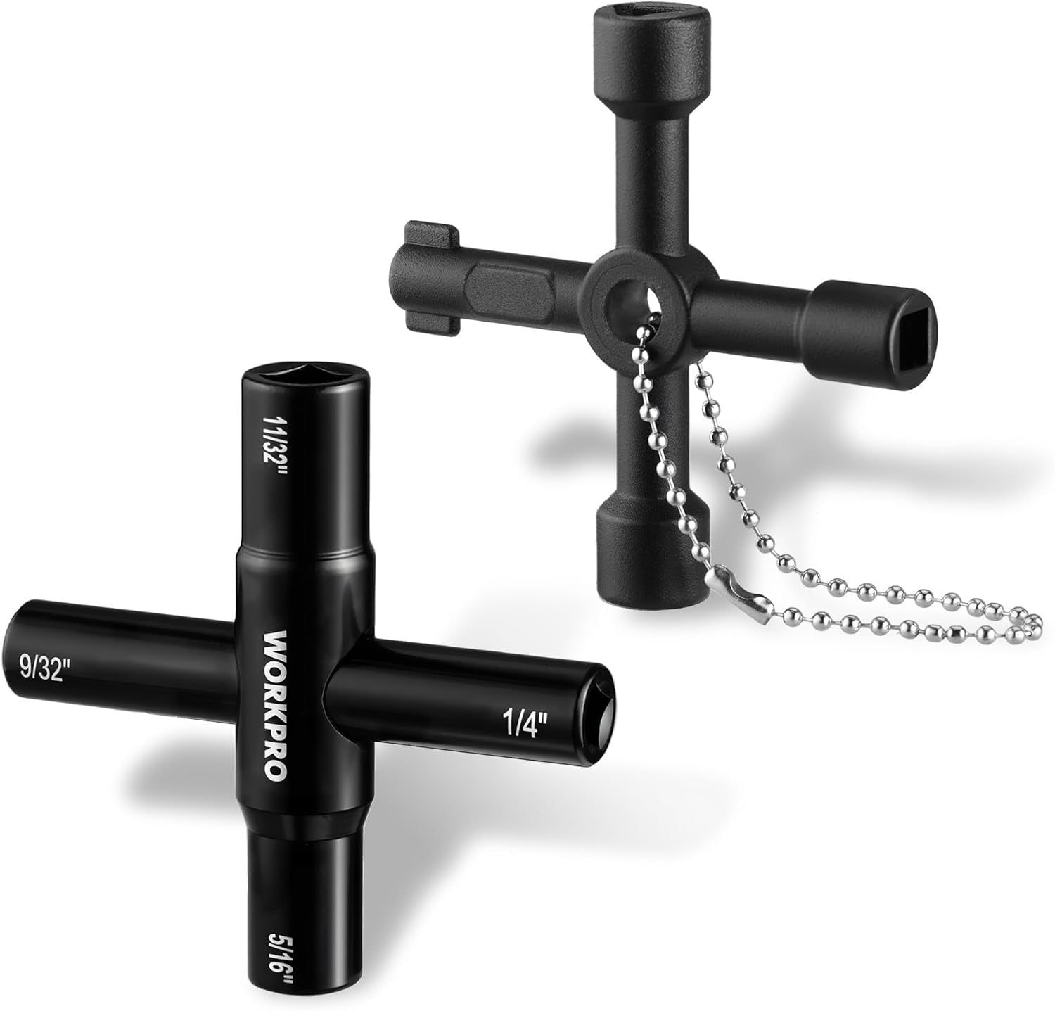 2PC 4 Way Water Key Wrench, 40Cr Universal Utility Sillcock Key and ...