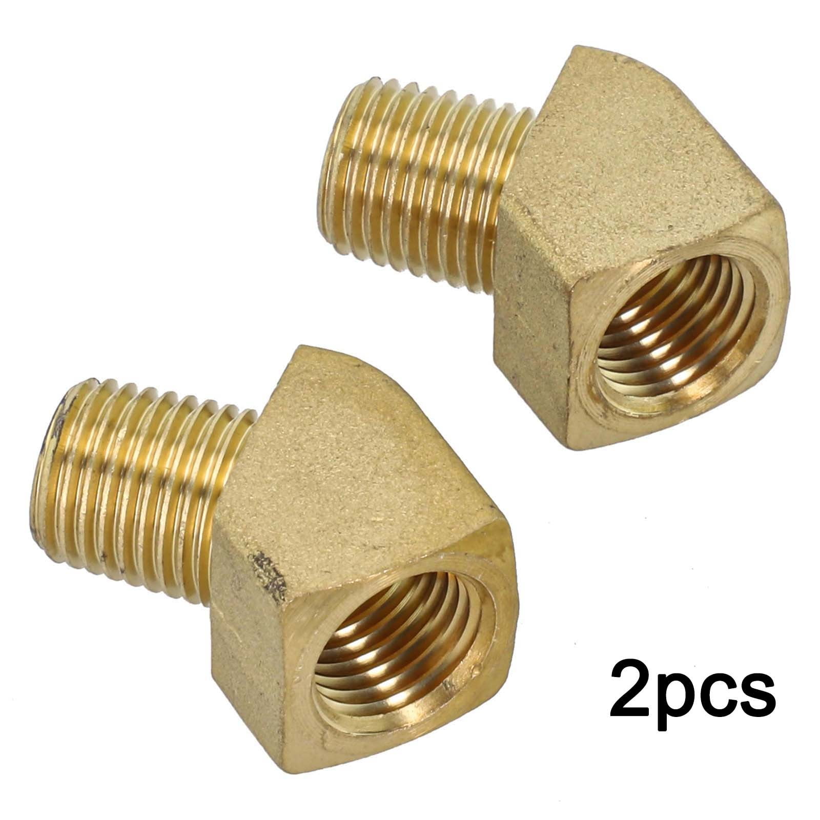 2PC 45 Degree Pipe Thread Brass Elbow Fitting 1/4\" NPT Female to 1/4 ...