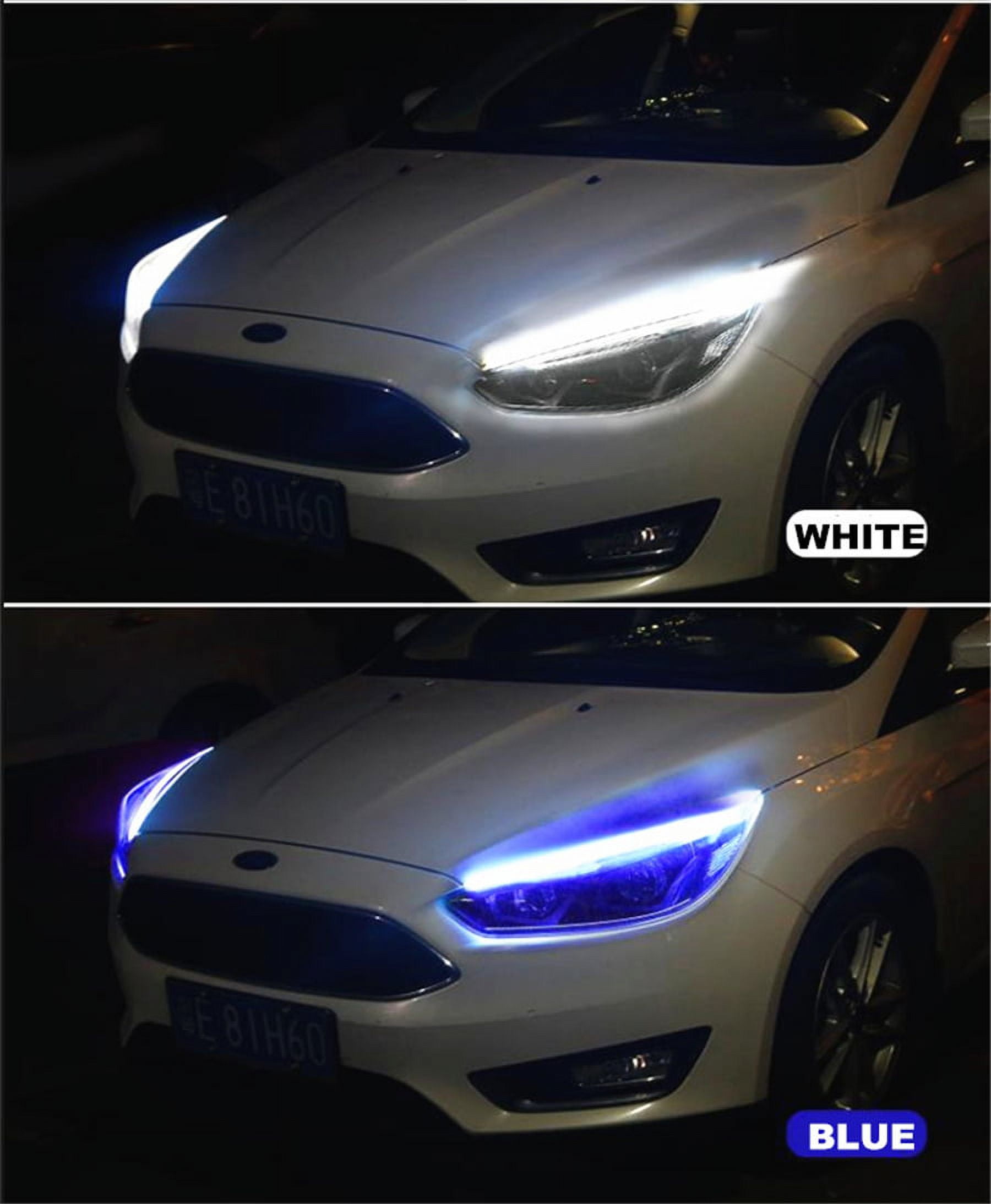 2PC 45CM LED Daytime Running Light DRL RGB Color Bluetooth Control ...
