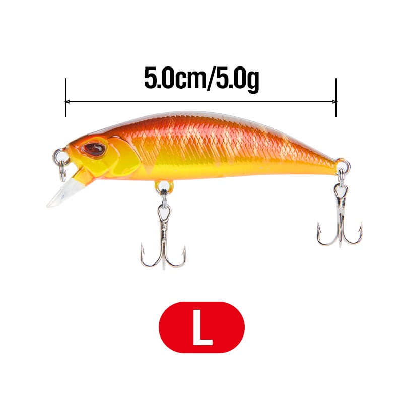 2PC 5g/5cm Fishing Lure With 2 HOOKs Topwater SwimBait Lure 3D Eyes ...