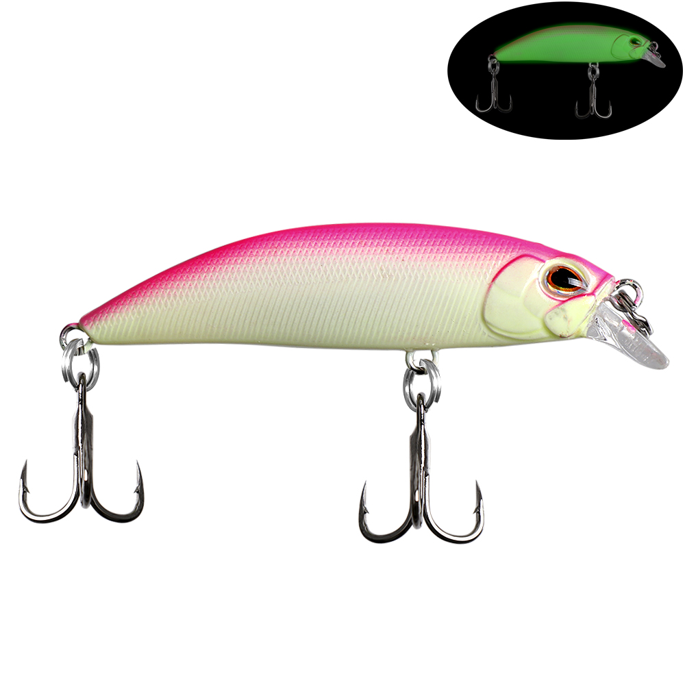 2PC 7cm/8g Fishing Bait Sinking Minnow Phantom Equipment Shrimp Water ...