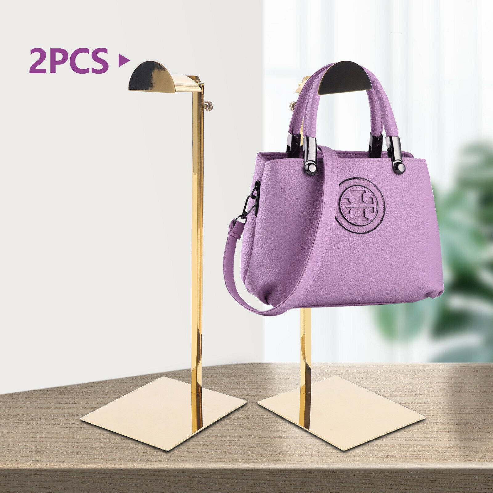 2PC Adjustable Metal Handbag Display Stand Holder Hanging Bag Rack ...