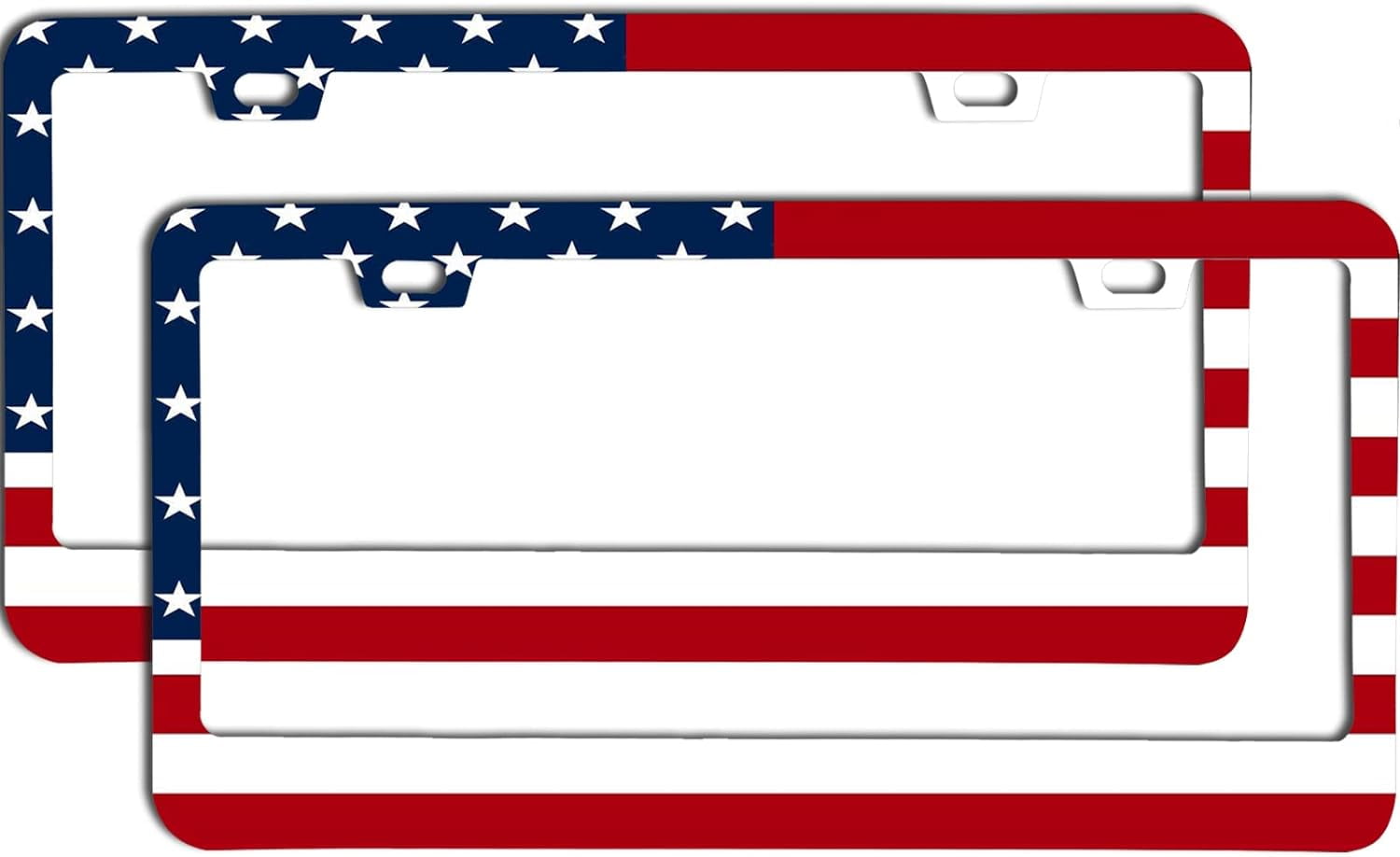 2PC American Flag License Plate Frames for Women/Men, Black Stainless ...