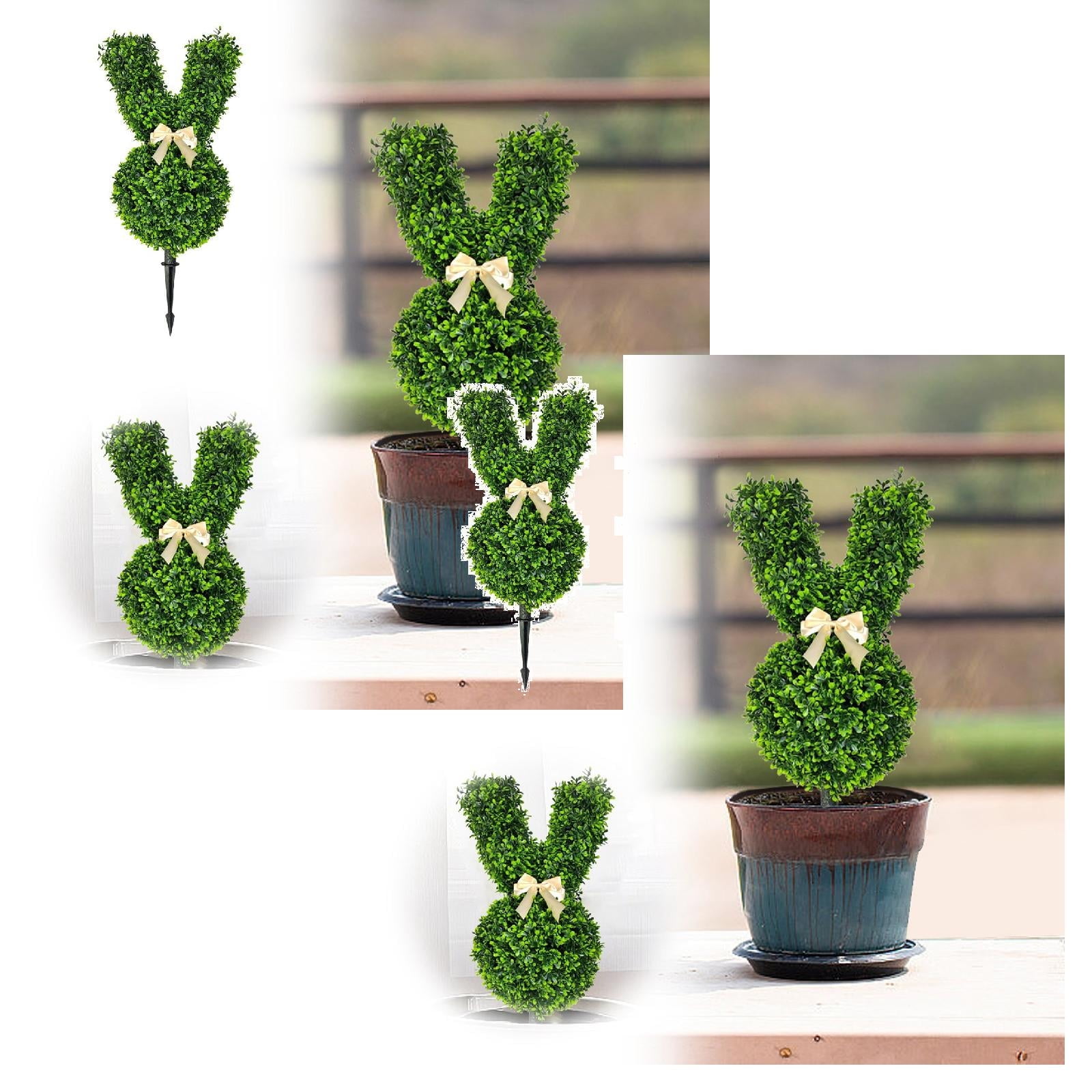 2PC Artificial Bunny Topiary Outdoor, Easter Bunny Topiaries, Rabbit ...