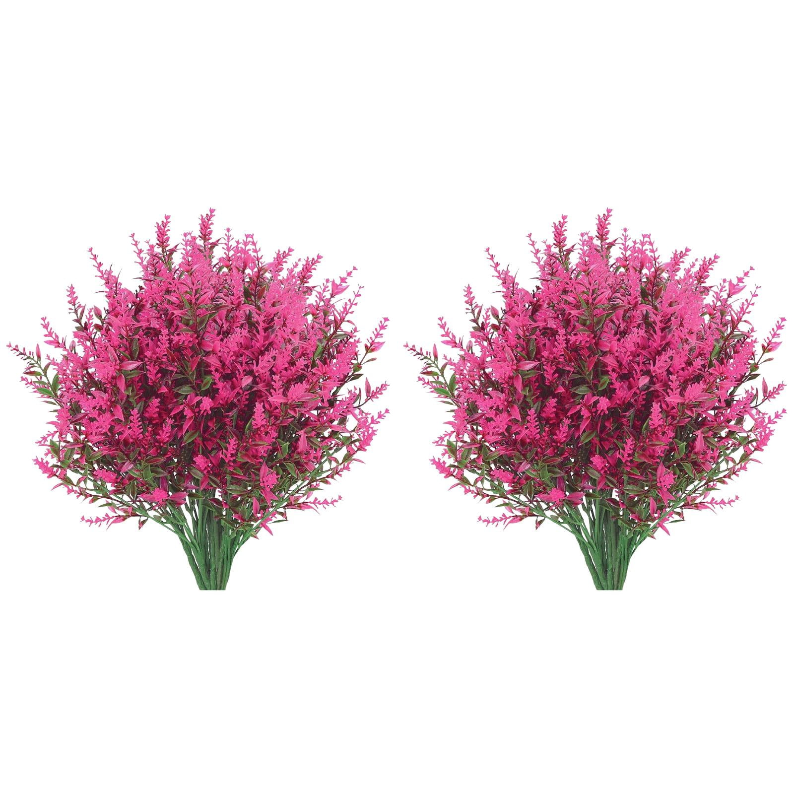 2PC Artificial Flowers Fake Outdoor Plants Faux Lavender Flower Plastic ...