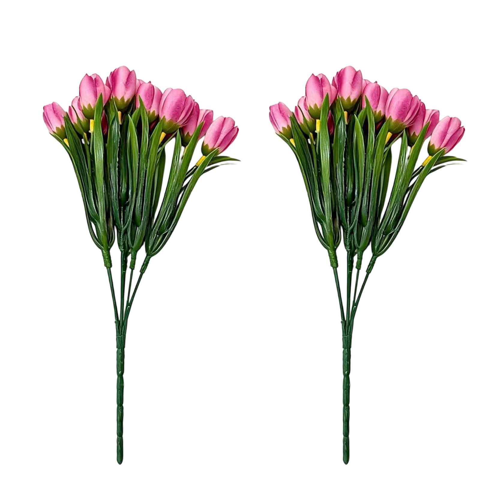 2PC Artificial Tulips Fake Flowers, 6-Fork Faux Plants Bouquet for ...