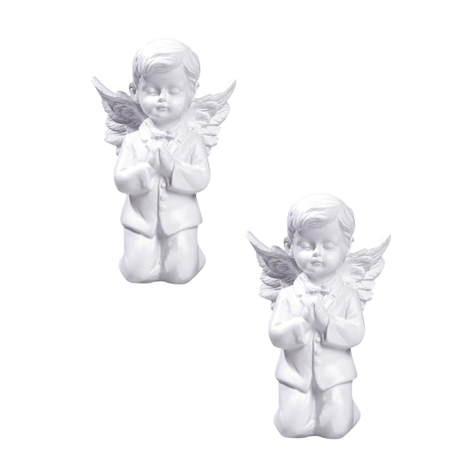 2PC Baby Angel Resin Cherub Statue Garden Miniature Statue Cute Angel ...
