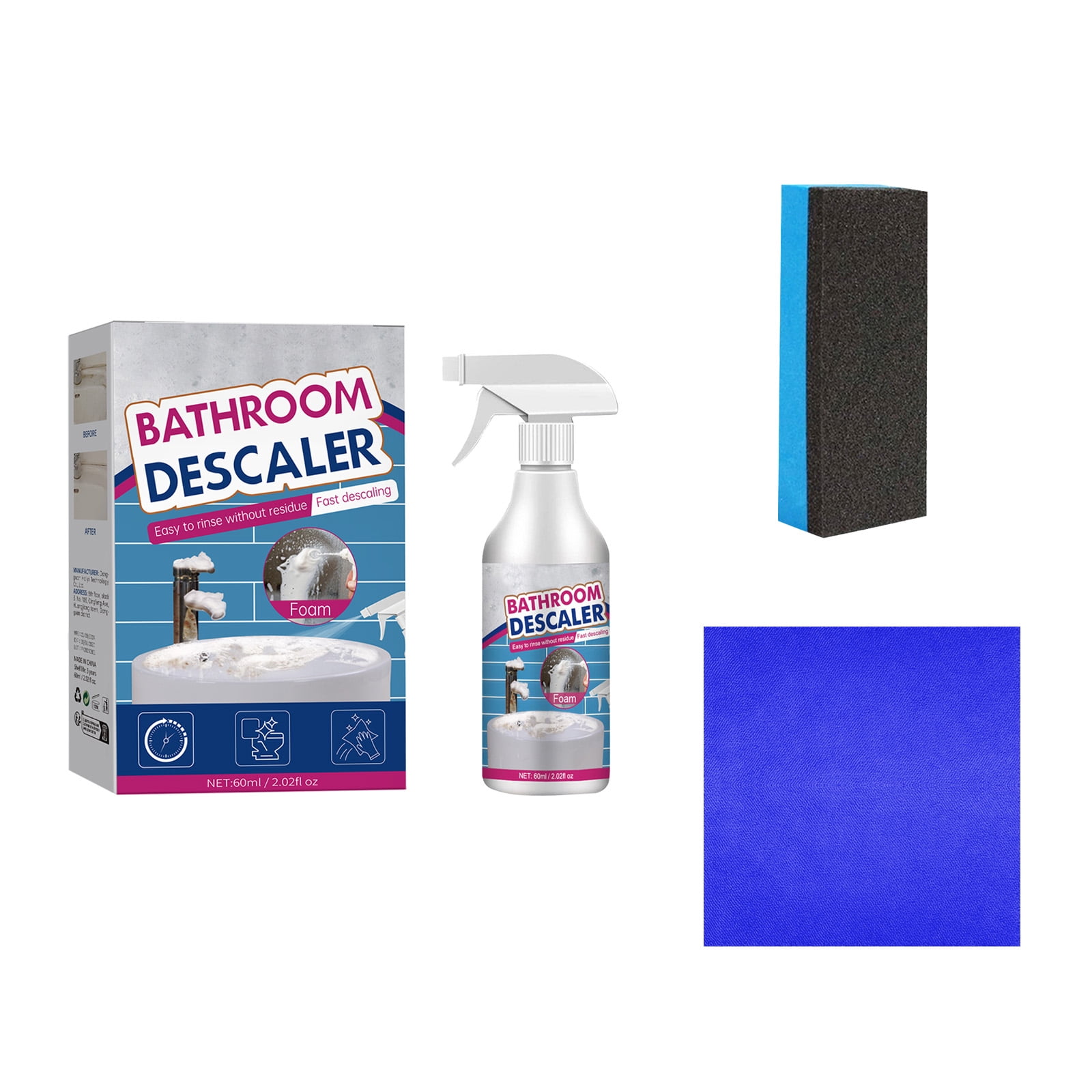 2PC Bathroom Descaler Cleaner,2025 Powerful Stubborn Stains Cleaner All ...