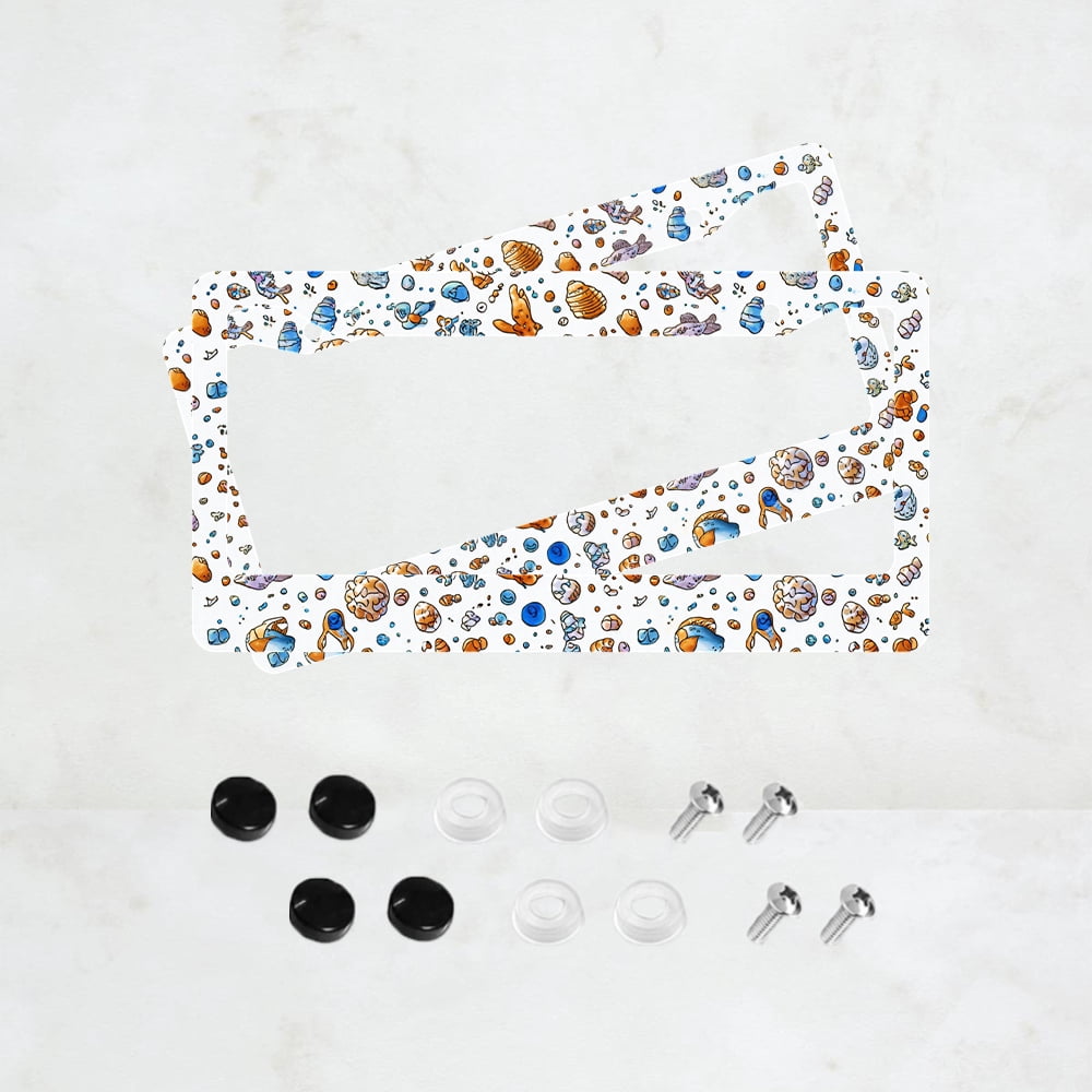 2PC Beautiful Sea Shells at the Bottom of the Sea License Plate Prame ...