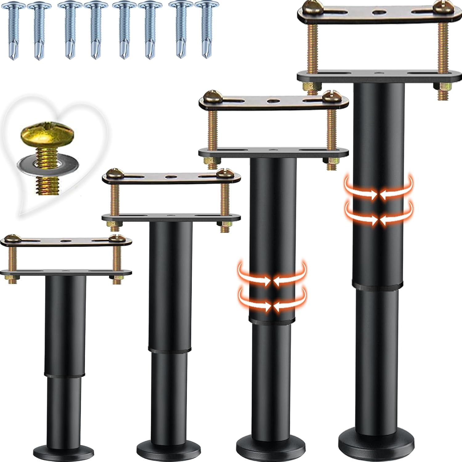 2PC Bed Frame Support Legs Stabilizer Replacement Universal Slat ...