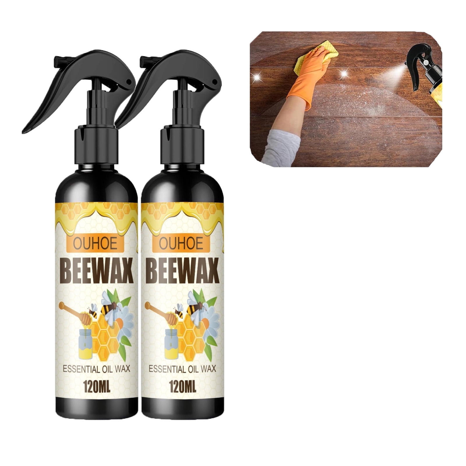 2PC Beeswax Furniture Polish, Natural Micro-Molecularized Beeswax Spray ...