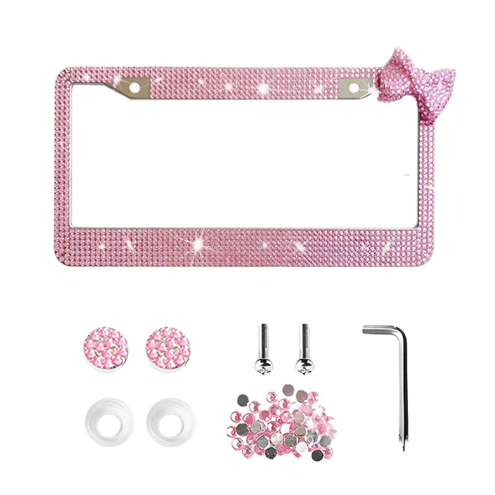 2PC Bling License Plate Frames for Women,Bedazzled Diamond Sparkly ...