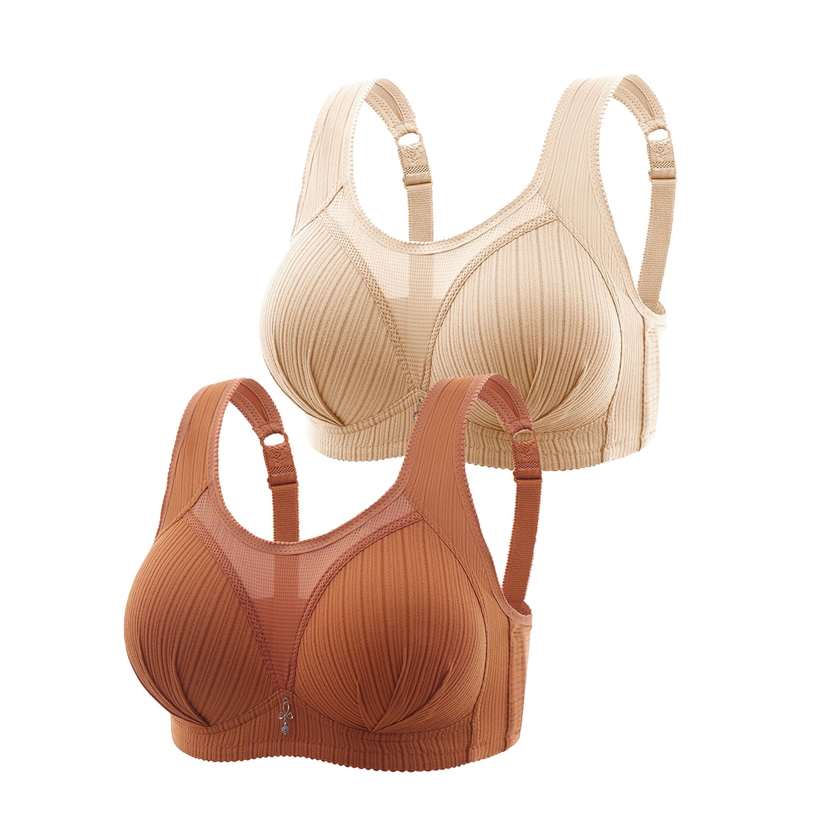 2PC Bras for Women Plus Size Push up Comfortable Front Closure Bras ...