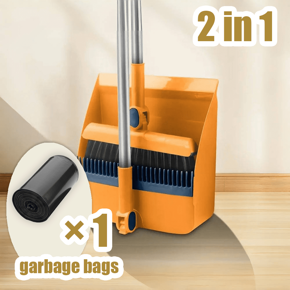 2PC Broom and Dustpan Set Foldable Hand Broom for Home & Kitchen with ...