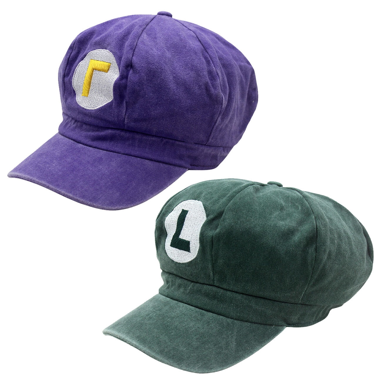 2PC Bros Hats Anime Beret Cap Coplay Hat for Adults Kids Fade Vintage ...