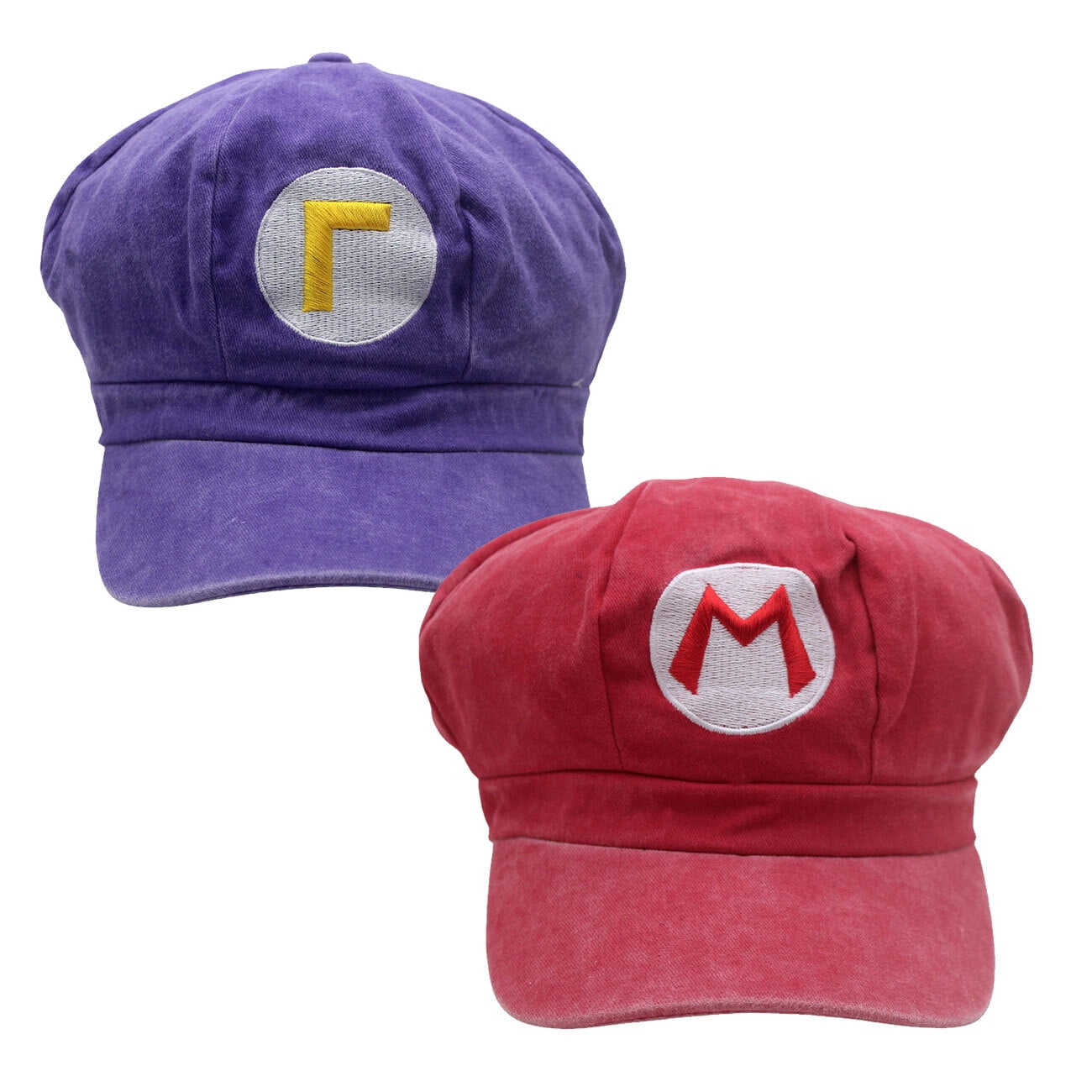 2PC Bros Hats Anime Beret Cap Coplay Hat for Adults Kids Fade Vintage ...