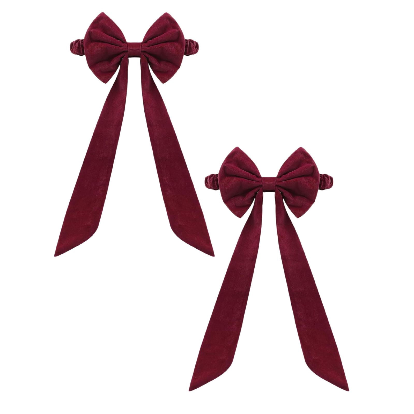 2PC Burgundy Chair Sashes Christmas Red Chair Bows for Chairs 29.5"x19 ...