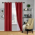 "2PC Burgundy Blackout Window Grommets Patio Curtain, Size: 35""x95 ...