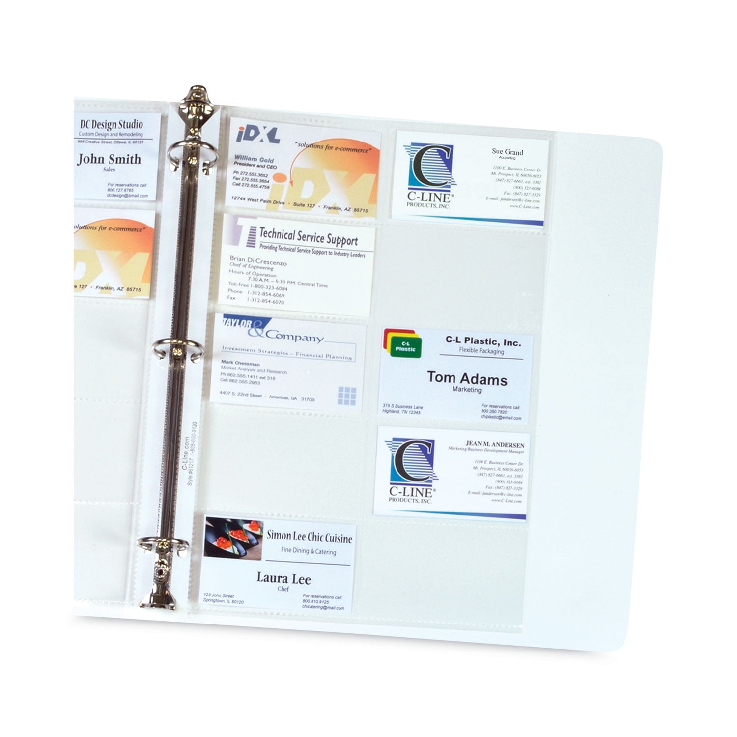 2PC C-Line Business Card Binder Pages, For 2 x 3.5 Cards, Clear, 20 ...