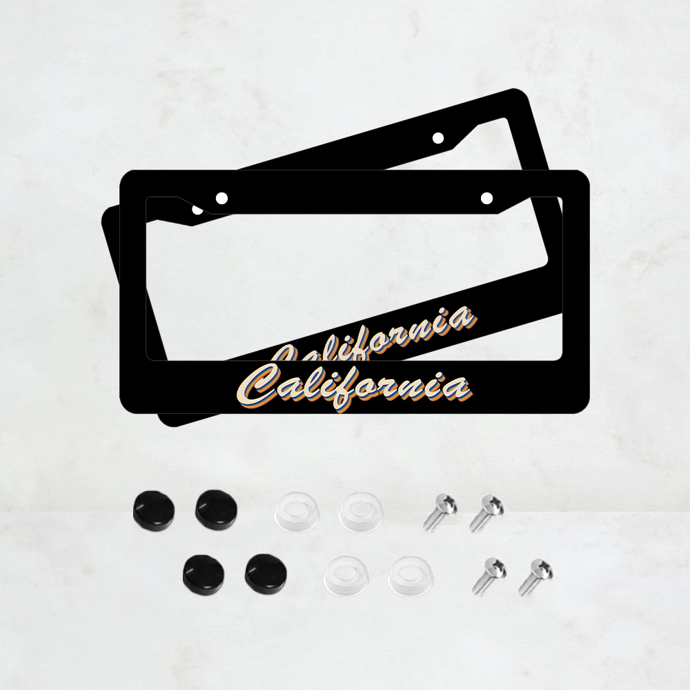 2PC California License Plate Prame Aluminum Rust-Proof Auto Parts ...