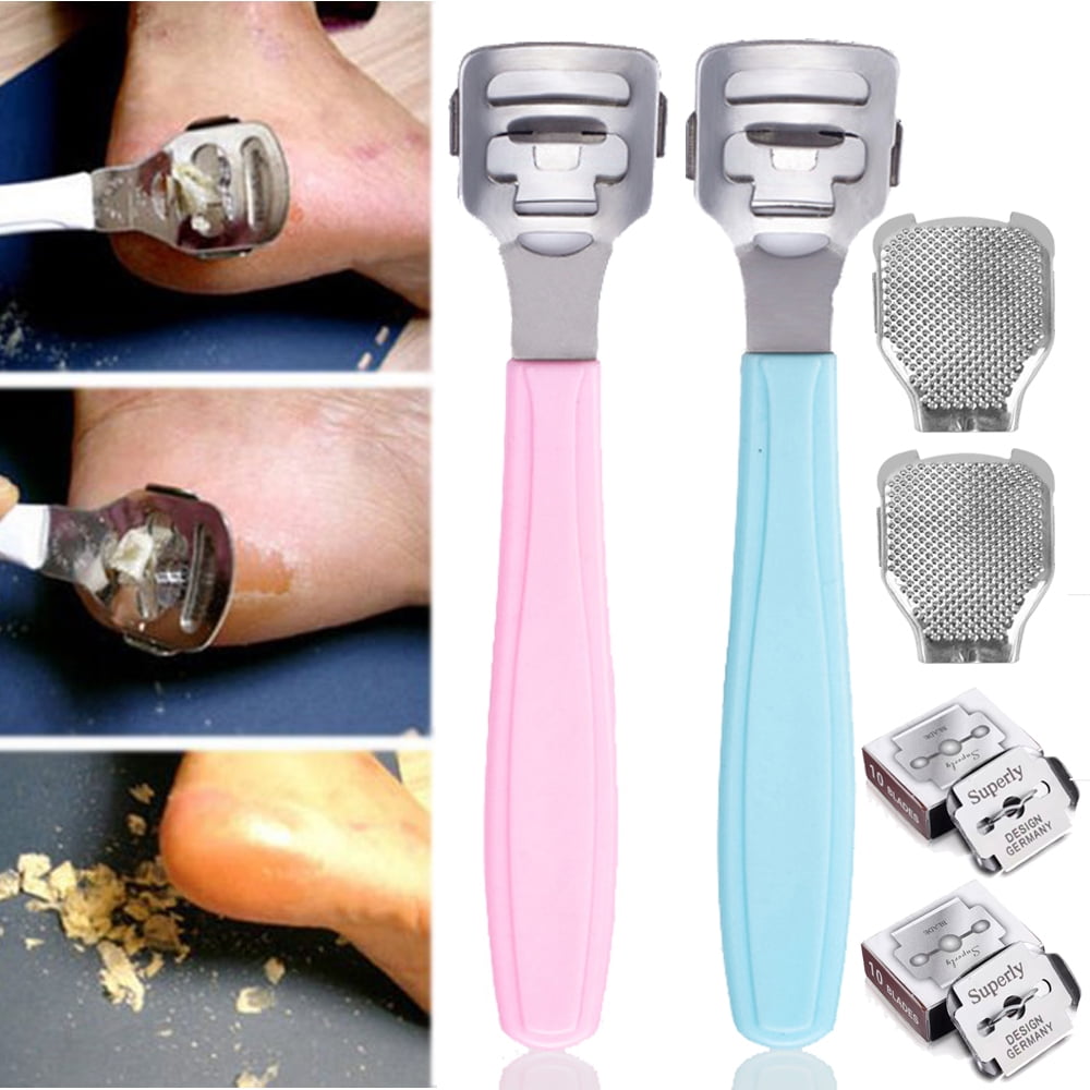 Professional 2PC Callus Shaver Set with 20 Razor Blade Refills, Hard ...