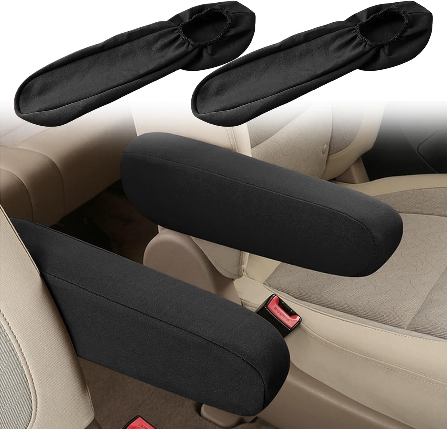 2PC Car Front Seat Armrest Covers,Universal Size Seat Arm Rest Cover ...