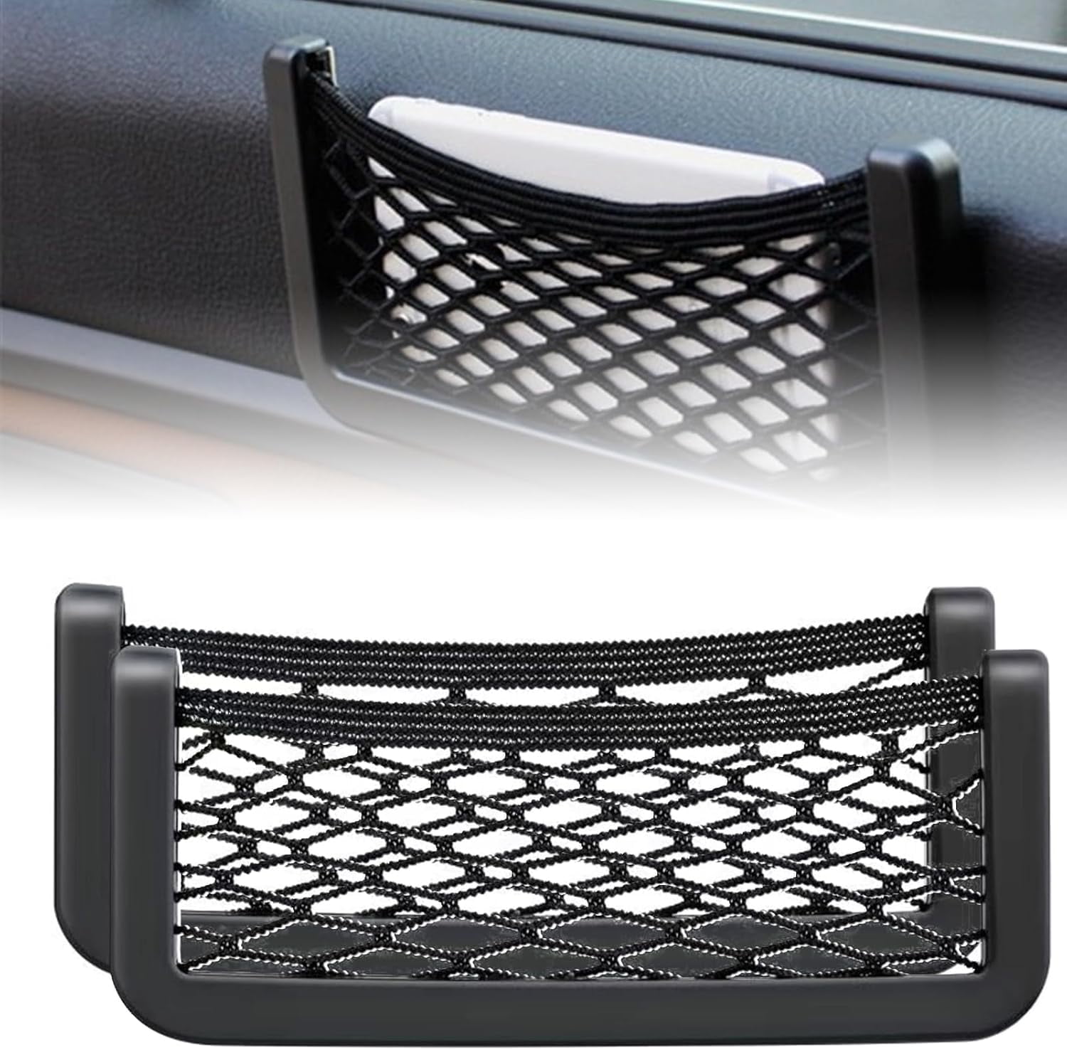2PC Car Interior Storage Mesh Bag 5.7 * 3-Inch ABS Plastic Frame Car ...