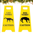 2PC Cat Vomit Sign, Dog Vomit Sign, Funny Gag Cat Dog Vomit Warning ...