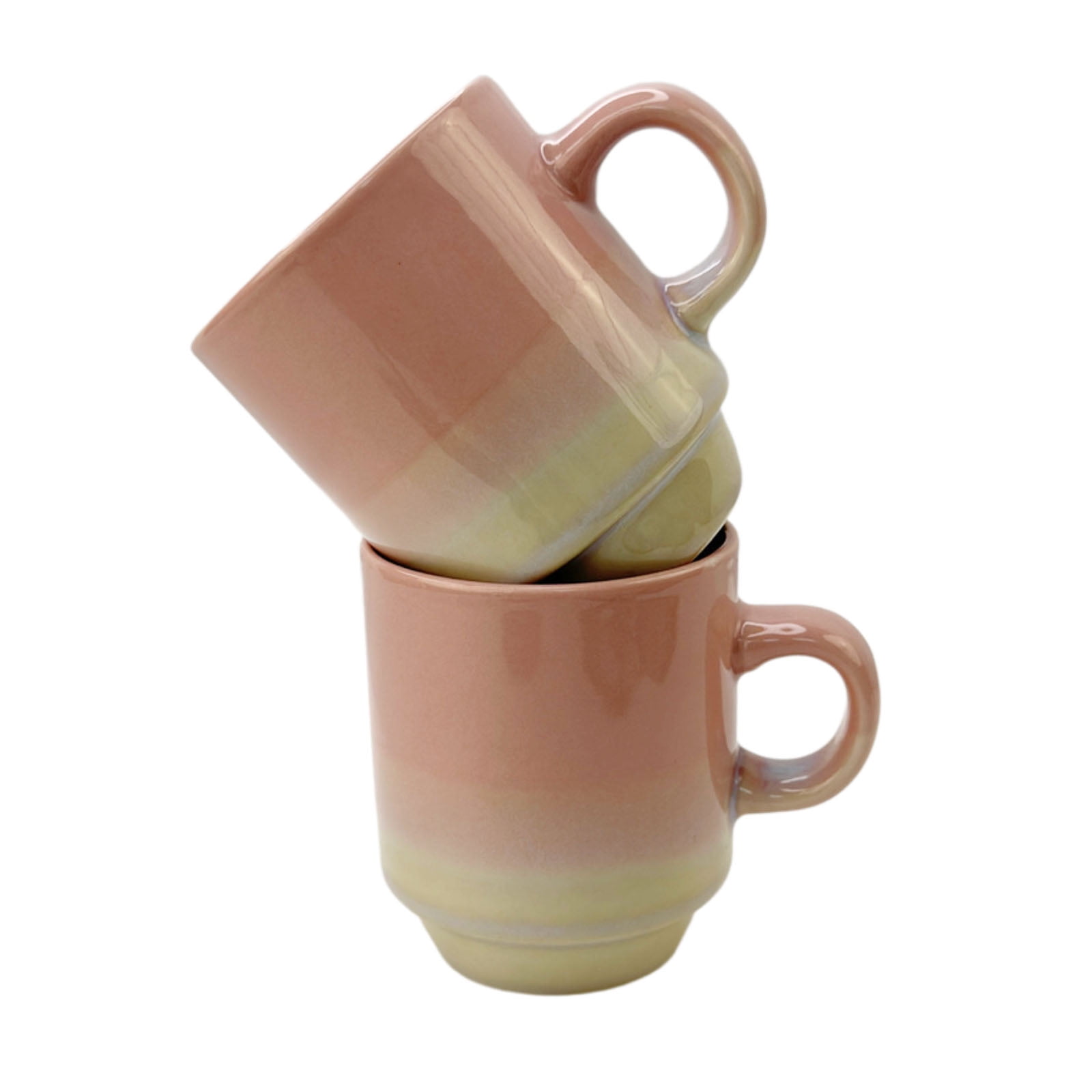 2PC Ceramic Coffee Mug for Office and Home,Hand Painted with Double ...