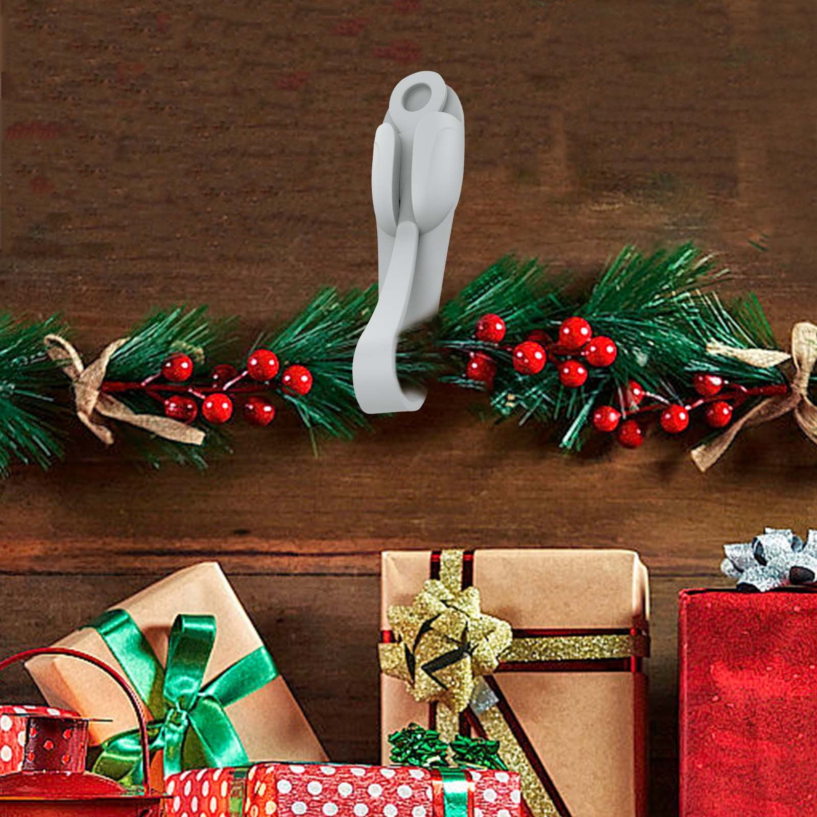 2PC Christmas Wreath Hanger | Reusable Stocking Holder for Fireplace ...