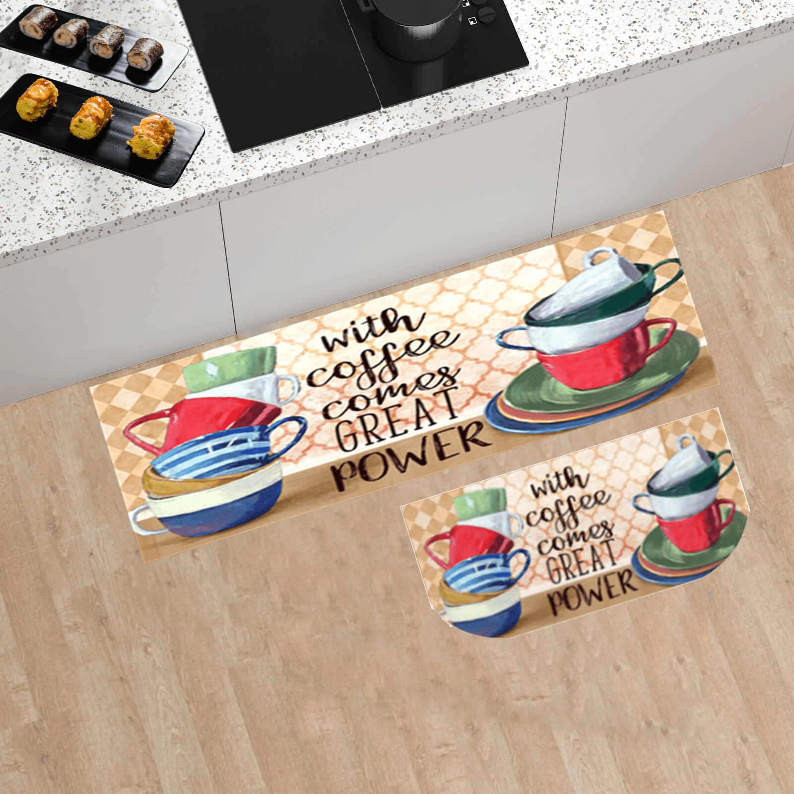 2PC. Coffee Kitchen Mat Set By Catalina Home Multicolor' - Walmart.com