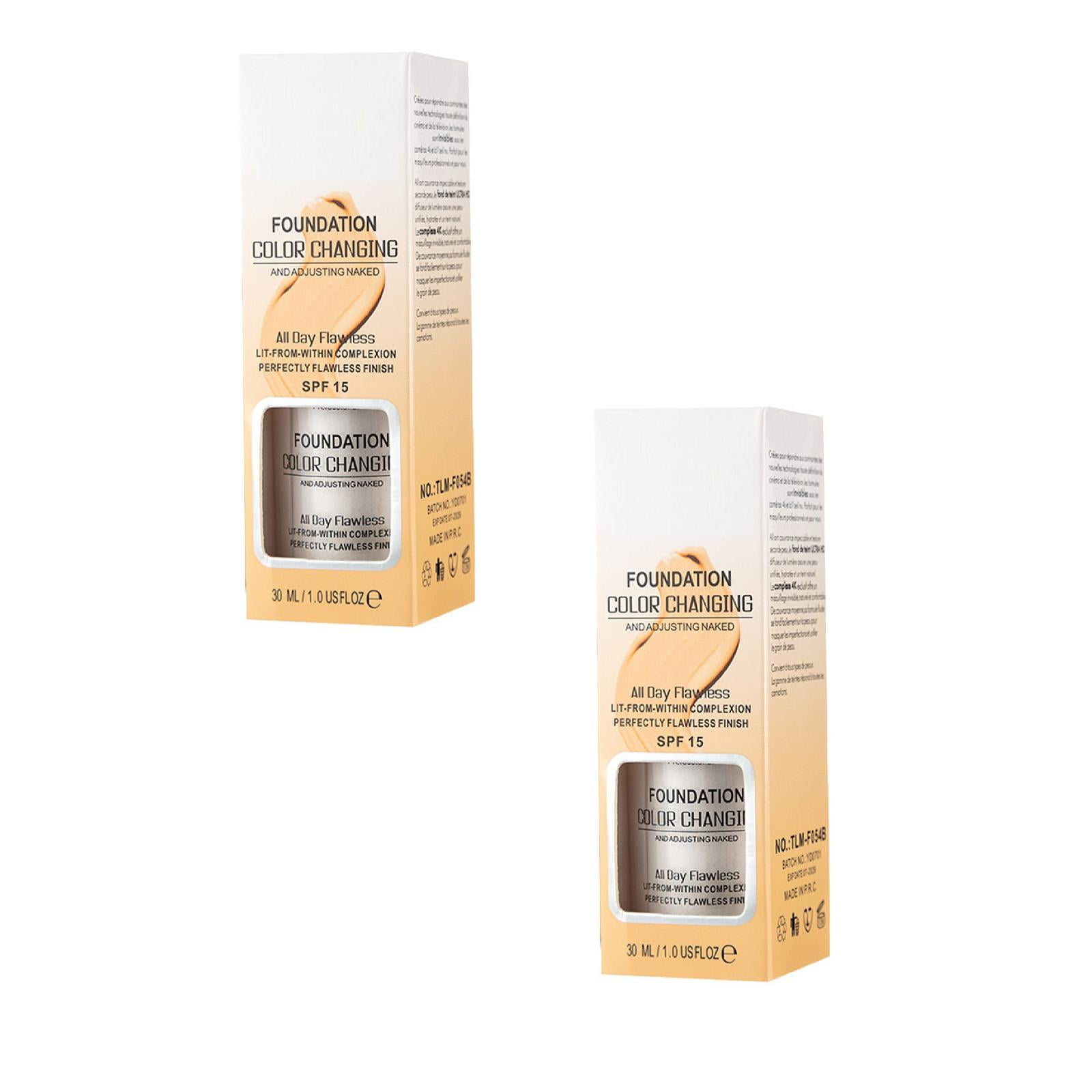 2PC Color Changing Foundation Makeup From White to Your Color All-Day ...