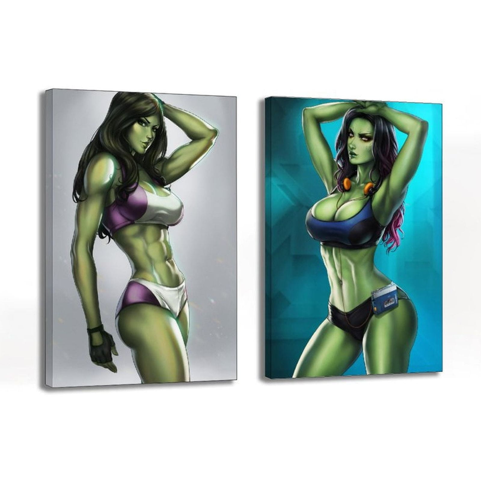 2PC Comics Sexy She Hulk Wall Art Poster Gifts Bedroom Prints Home Decor Hanging Picture Canvas ...