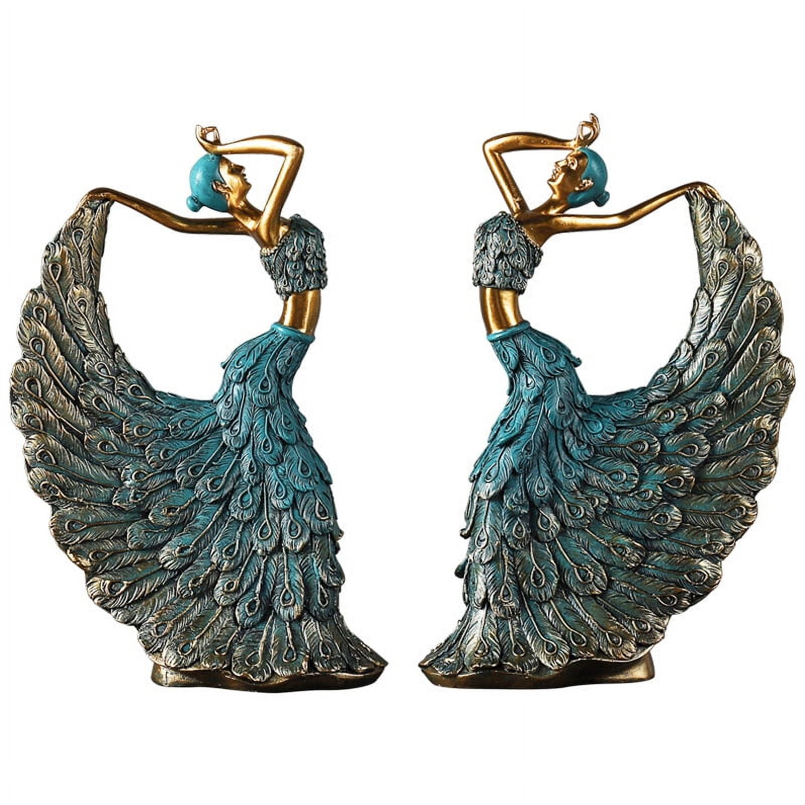 2PC Couples Classical Peacock Dancer of 2 Peacock Dancer Figurine ...