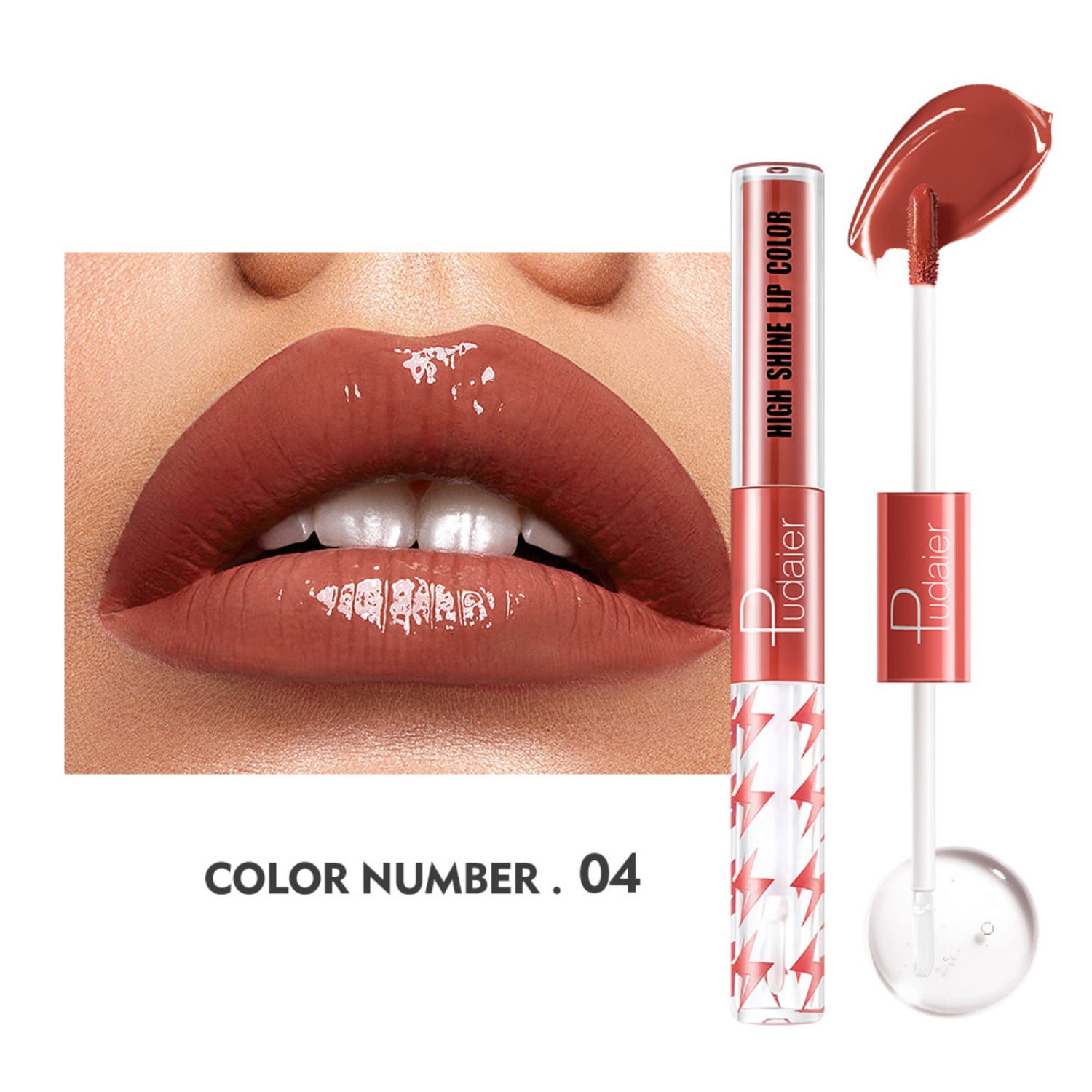 2PC Dual-Ended Hydrating Lip Oil Liquid Lipstick Long-Lasting Lip Gloss ...