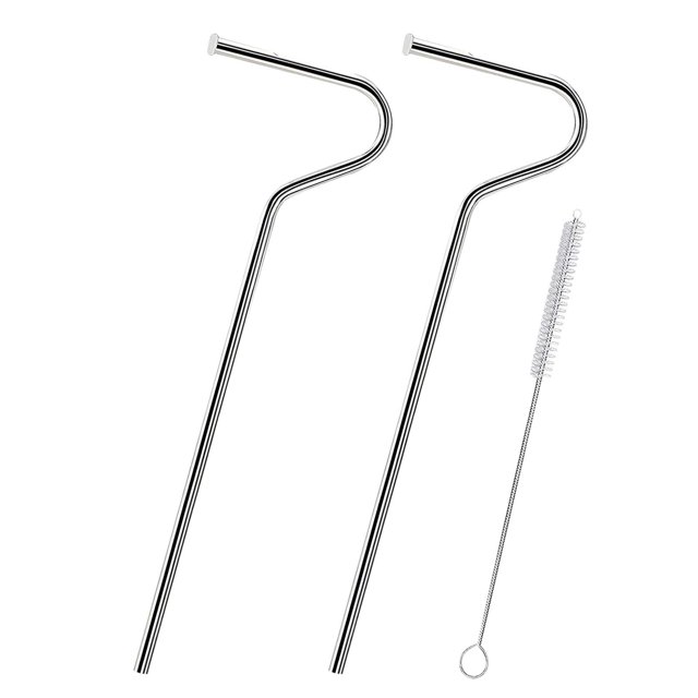 2PC Easily Solve The Problem Of Drinking Water! Reusable Wrinkle Straw ...