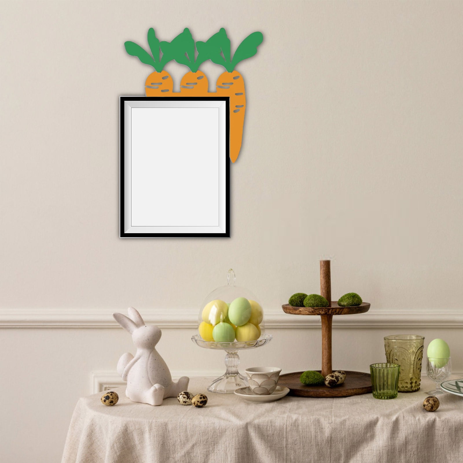 2PC Easter Bunny Easter Eggs Door Corner Decoration Wooden Crafts Door ...