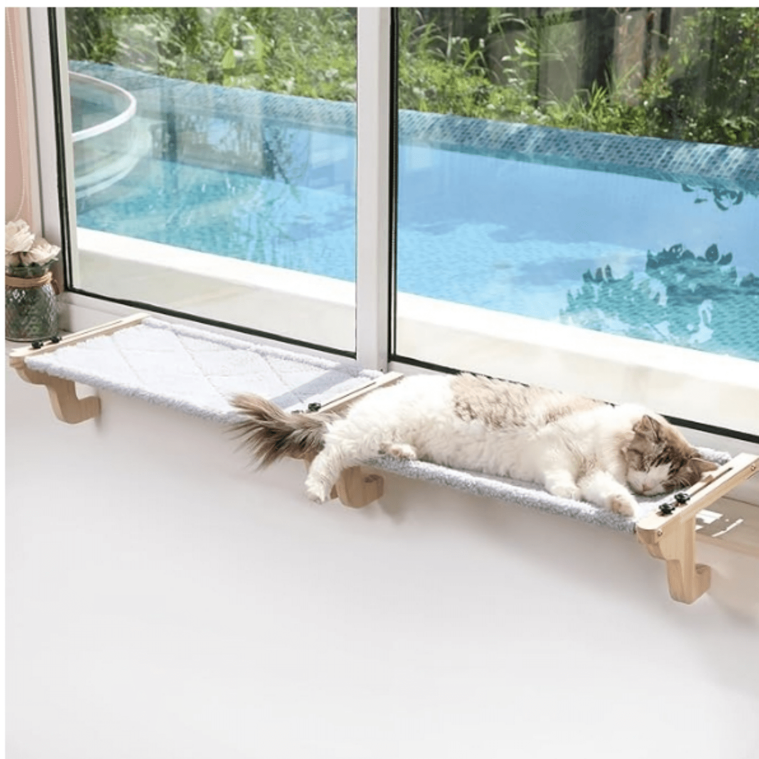 2PC Easy Seat Cat Perch for Window Sill - Design w/Pine Wood & Robust ...