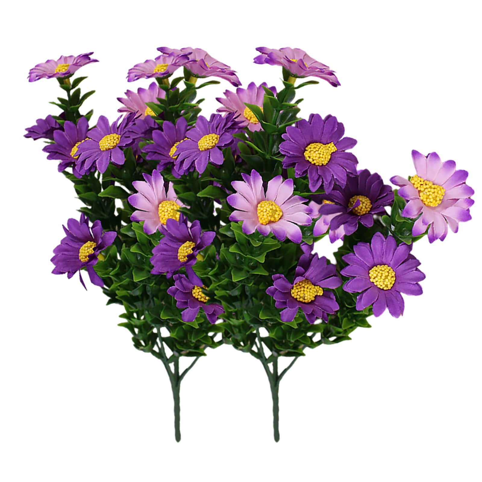 2PC Latex Violet Flowers - Realistic Outdoor Decor - UV-Resistant Silk ...