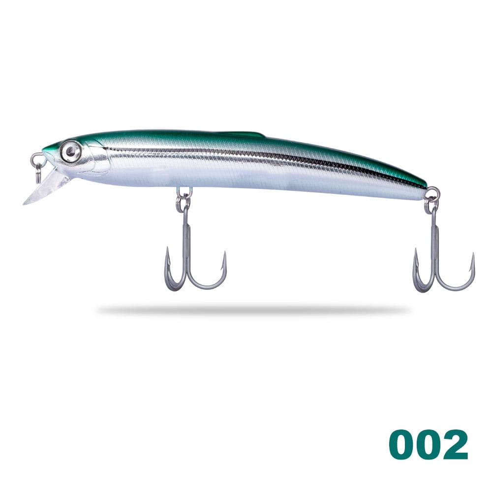 2PC Fishing Bait Flexible Floating Blacksmith Saruna Fish 125mm 17.5g ...